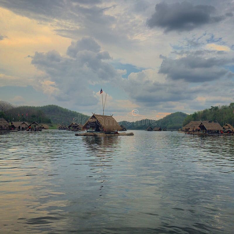 Raft in the lake stock image. Image of bamboo, nice, raft - 52076499