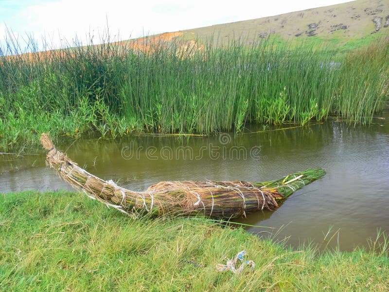 A Raft Made of Reeds. River Bed Stock Image - Image of loei, roof ...