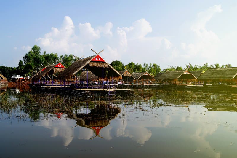 Raft Many in the Big Lake Landscape Sky Backdrop. Sunlight Stock Photo ...