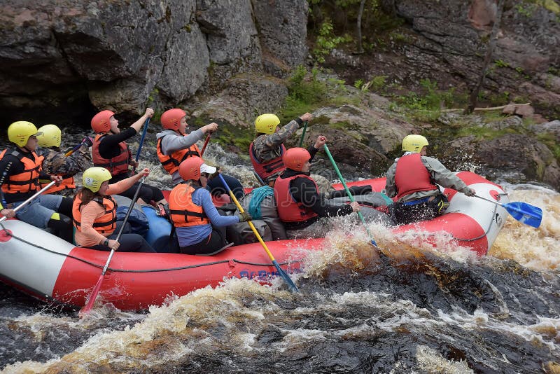 Raft the rapids editorial stock image. Image of boating - 65516614