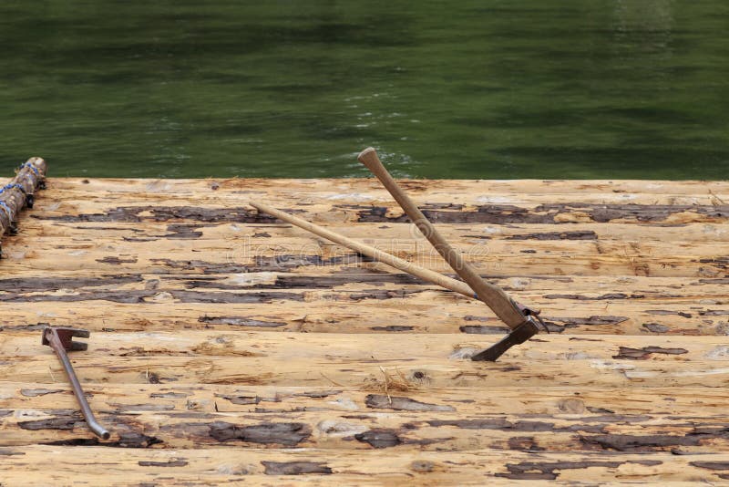 Raft stock photo. Image of swimms, planks, float, bark - 58447750