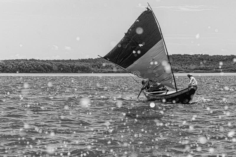 Raft Sailing on the River - Black and White Editorial Photo - Image of ...