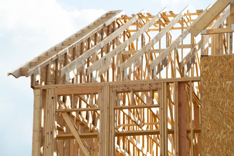 Rafters and frame house stock image. Image of carpentry - 257618923