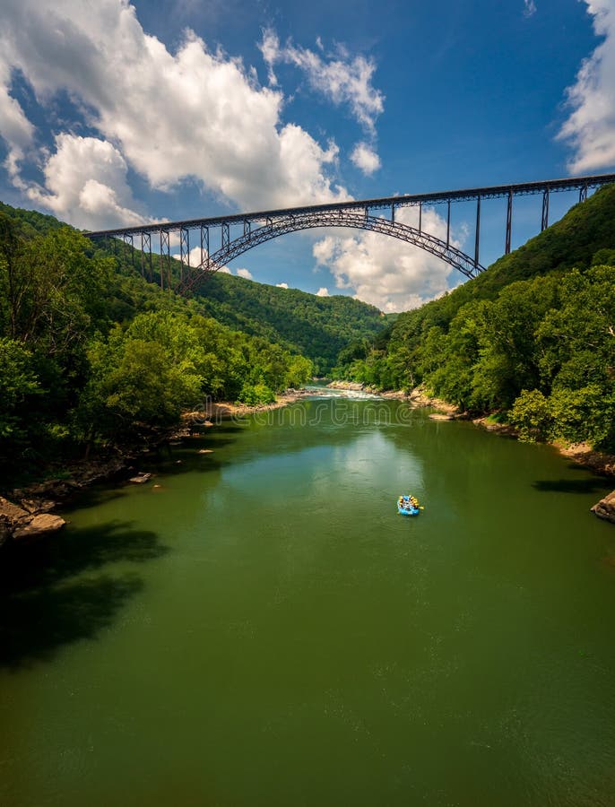 Rafters at the New River Gorge Bridge Stock Image - Image of landscape ...