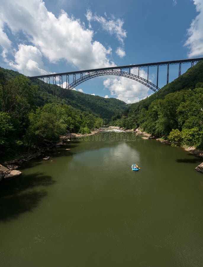 Rafters at the New River Gorge Bridge in West Virginia Stock Image ...