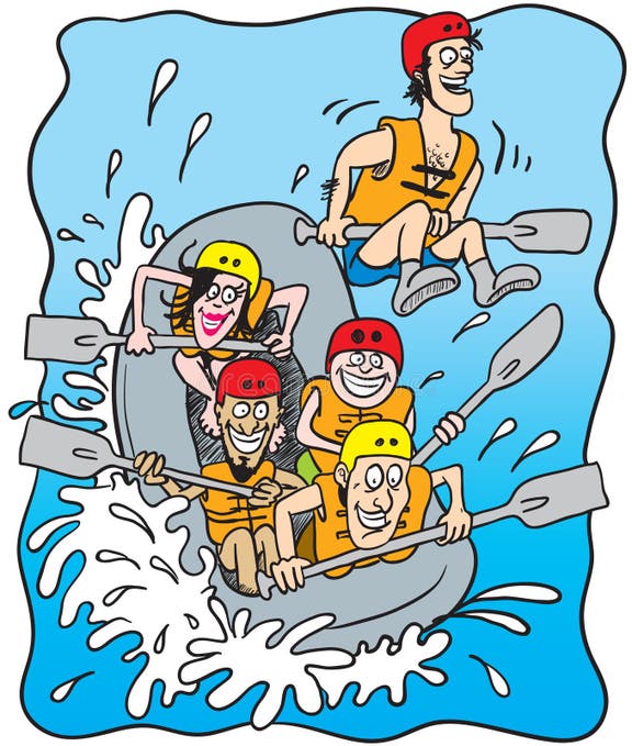 Cartoon River Rafting Stock Illustrations – 975 Cartoon River Rafting ...