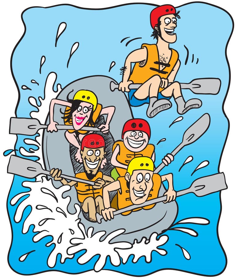 Cartoon River Rafting Stock Illustrations – 975 Cartoon River Rafting ...