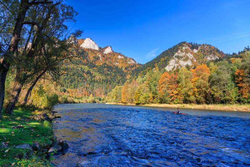 Rafting Down the Dunajec River in the Autumn Scenery of the Pieniny ...