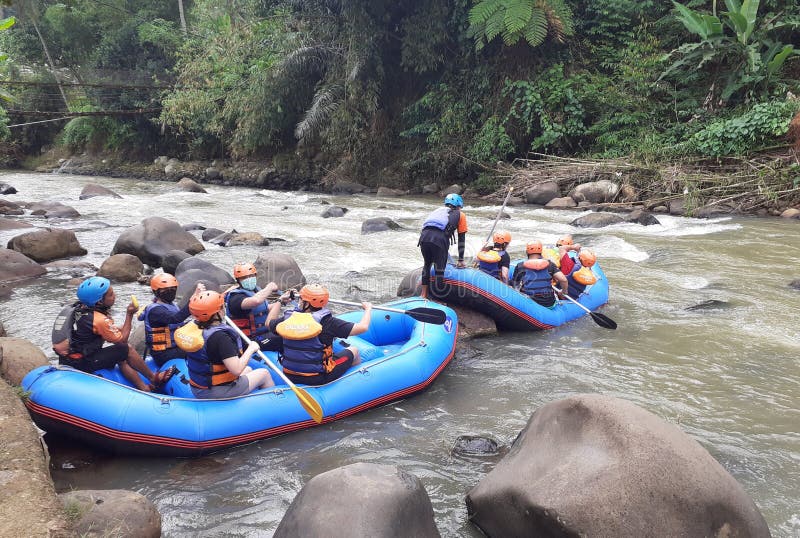 Rafting for Fun and Refreshing in Sukabumi Editorial Stock Photo ...