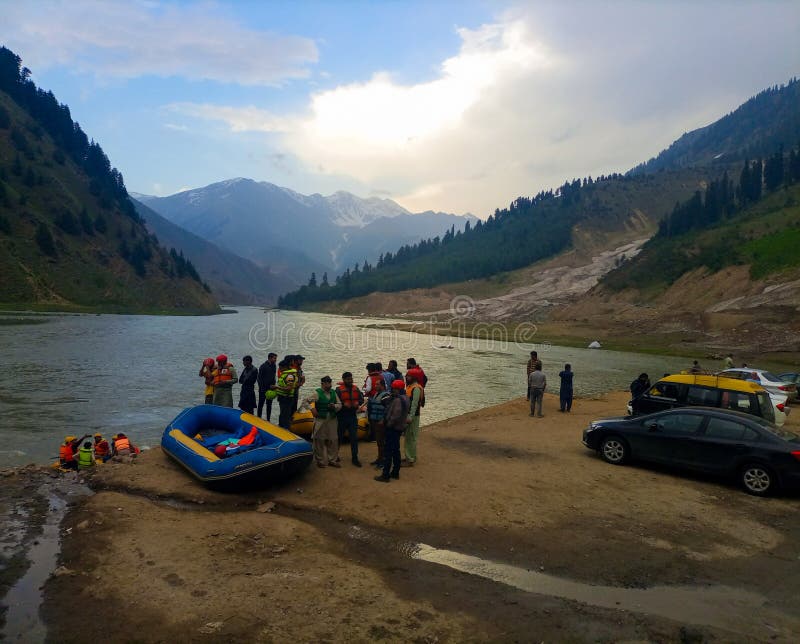 Rafting in a River Flowing in a Valley Editorial Image - Image of ...