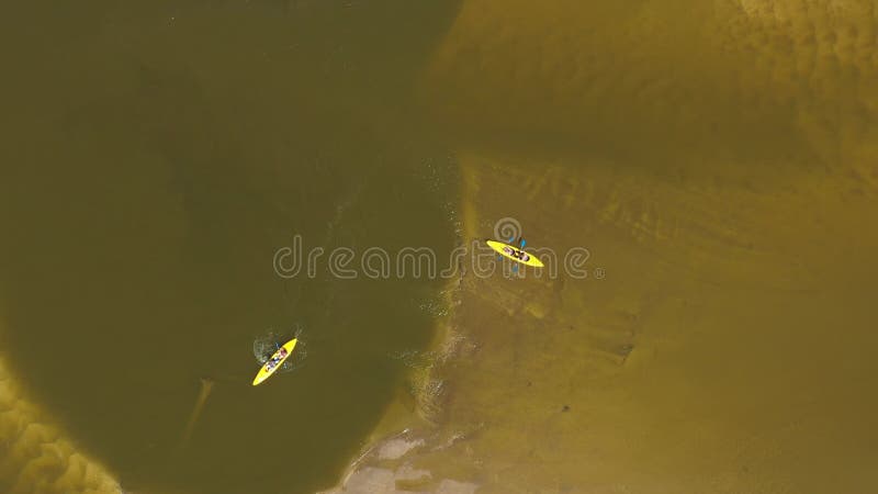 Rafting on the River, Kayaking View from a Height, Team of Explorers ...
