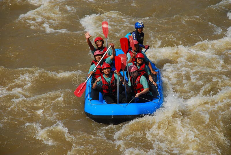Rafting in the Serayu River Editorial Stock Photo - Image of paddle ...