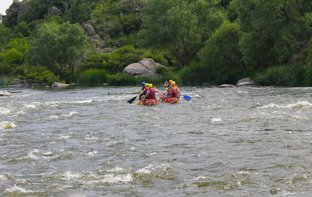 Rafting on Southern Bug River Editorial Stock Photo - Image of group ...