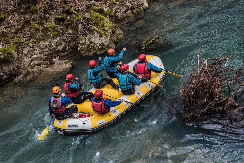 Rafting in Voidomatis River Editorial Image - Image of frost, blue ...