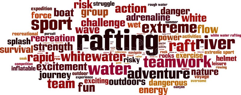 Rafting word cloud stock vector. Illustration of river - 154204725