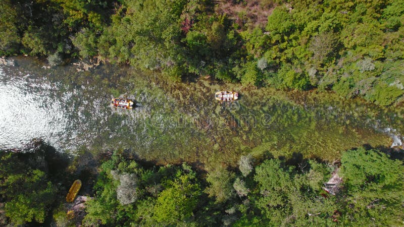Rafts Floating Down the Cetina River Surrounded by Lush Green Trees in ...