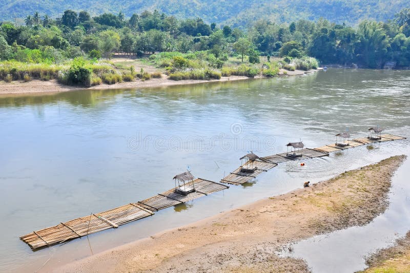 The rafts in the river stock image. Image of peace, sunset - 24392197