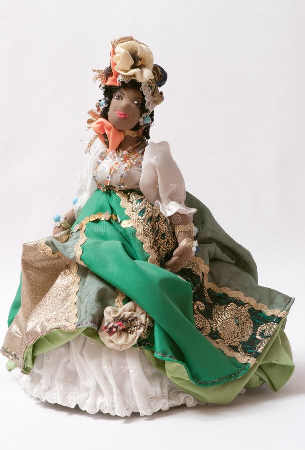 Chinese Doll with Fan on White Stock Image - Image of chinese, color ...