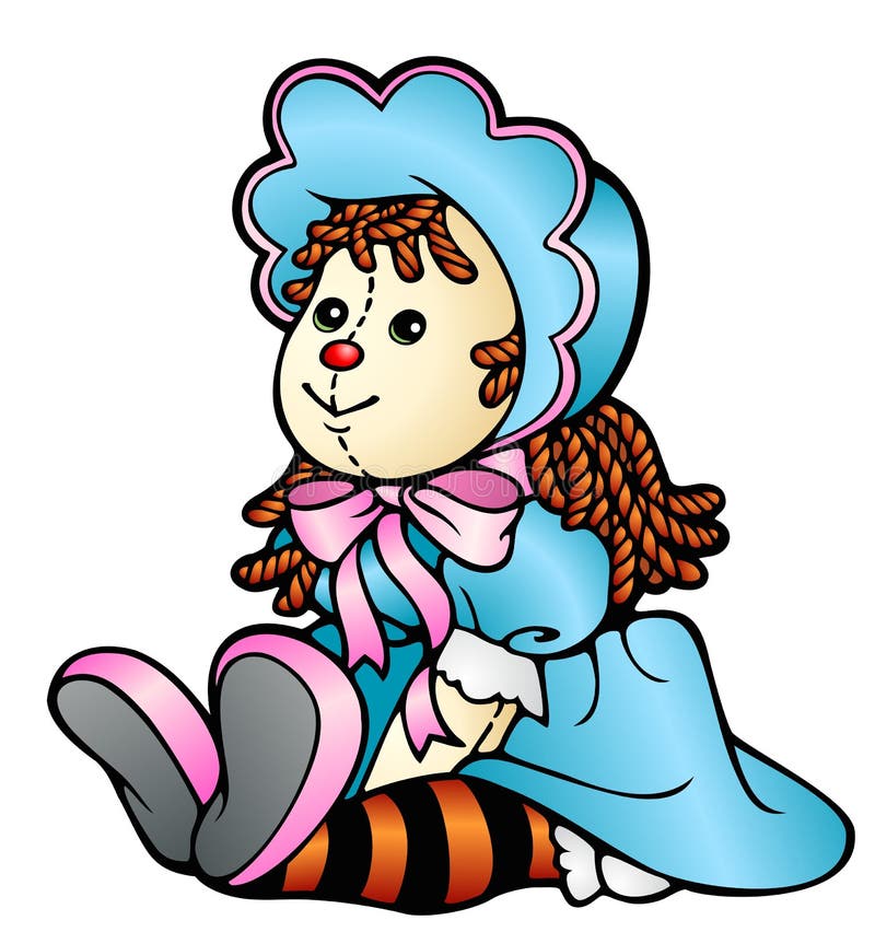 Rag Doll stock vector. Illustration of bonnet, seated - 93179904