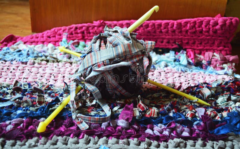 A Rag Knitted of Old Clothing Stock Image - Image of patchwork, style ...