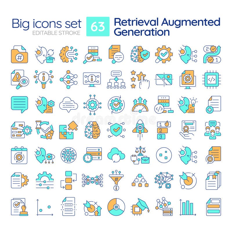RAG RGB color icons set stock illustration. Illustration of logo ...