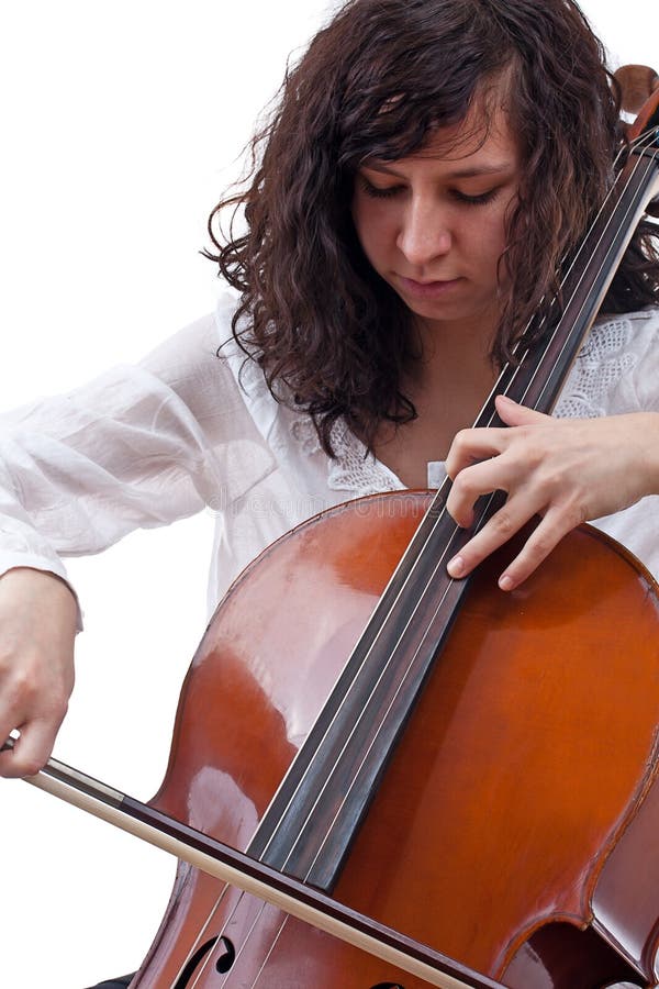 La Bella Ragazza Gioca Il Violoncello Immagine Stock - Immagine di ...