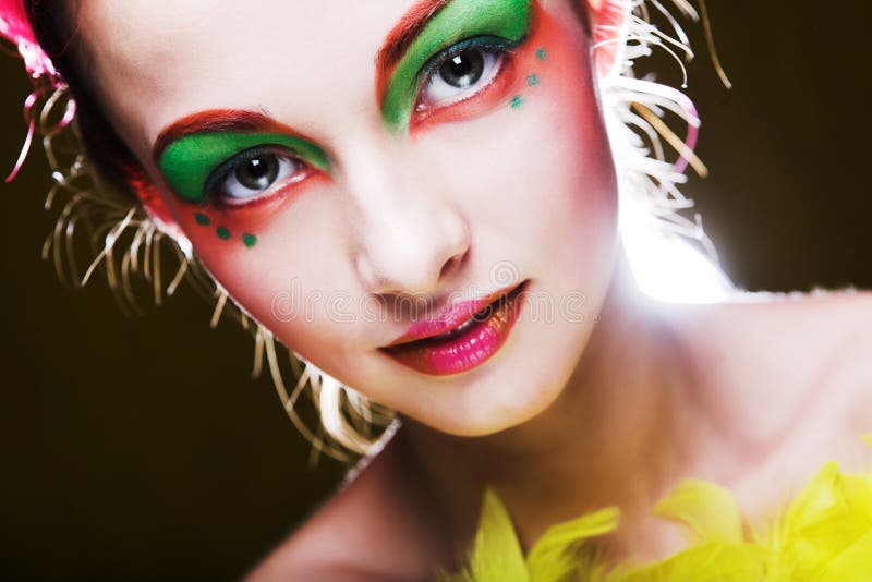 Ragazza con volto creativo immagine stock. Immagine di bello - 14361335