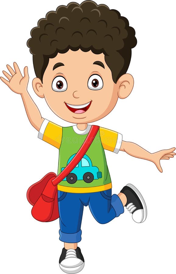 Ragazzo Della Scuola Felice Che Saluta La Mano Illustrazione Vettoriale ... Ragazzo Della Scuola Felice Che Saluta La Mano Illustrazione Vettoriale ...