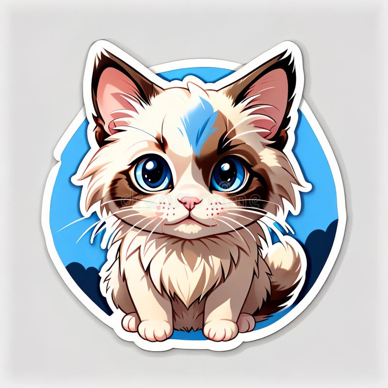 Ragdoll cat sticker stock image. Image of creative, portrait - 311847185