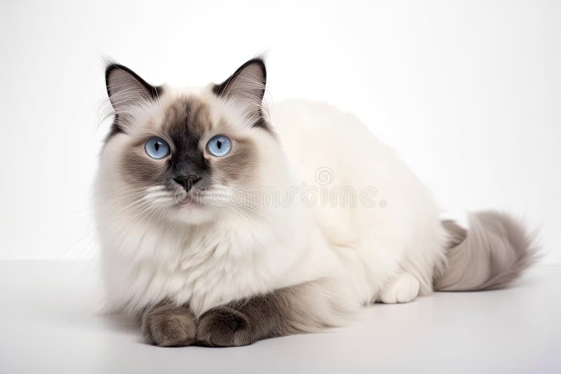 Ragdoll Cat on White Background. Generative AI Stock Illustration ...