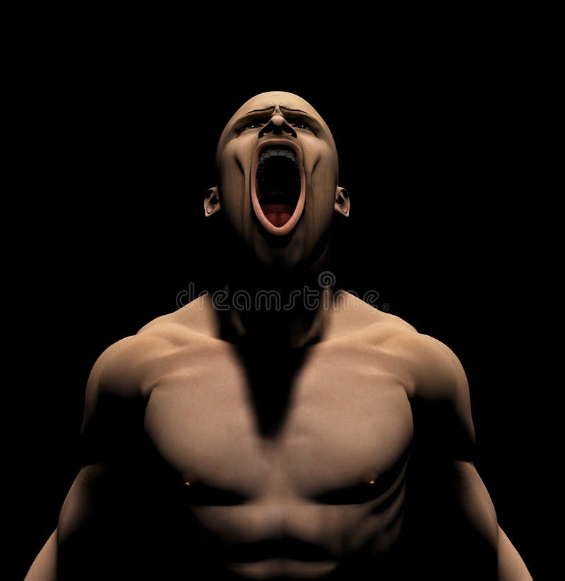 Vector Man Screaming agony stock vector. Illustration of anger - 738980