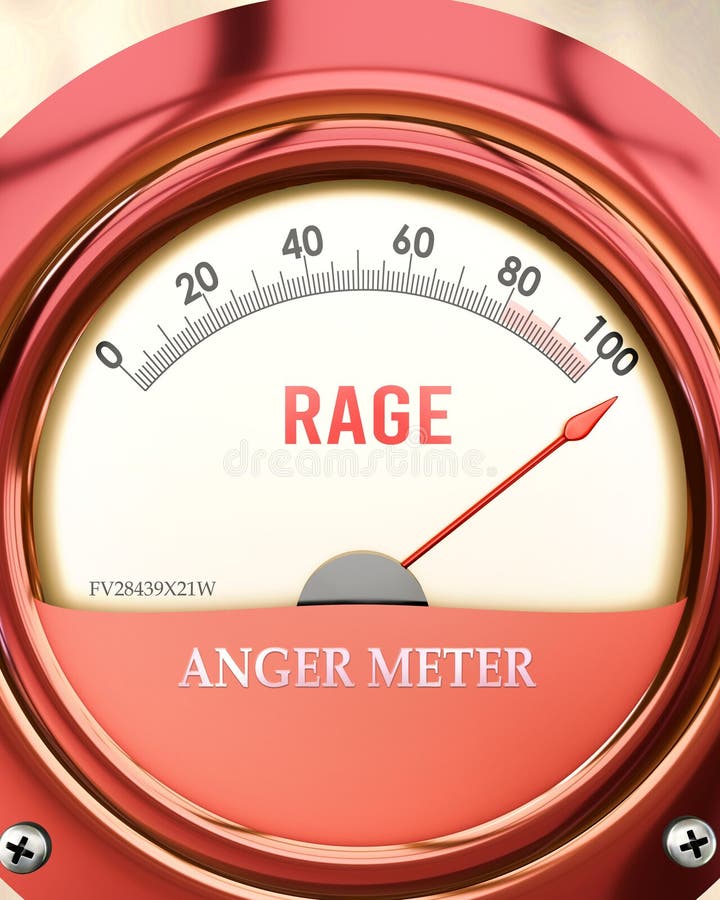 Rage and Anger Meter that is Hitting a Full Scale, Showing a Very High ...