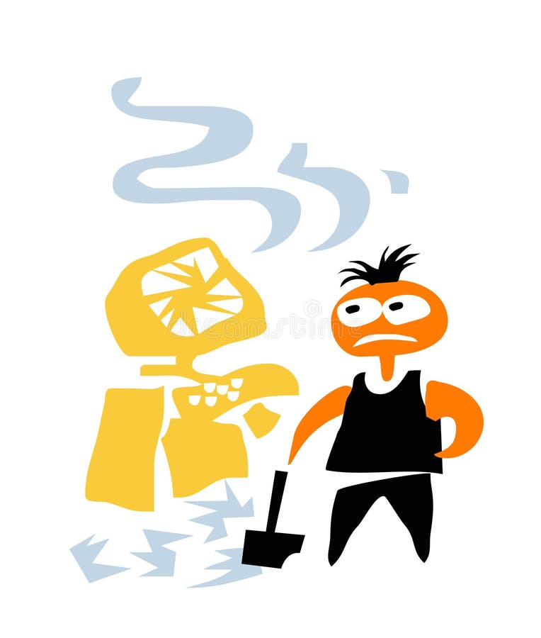 Rage. Angry Office Worker Near Broken Computer Stock Illustration ...