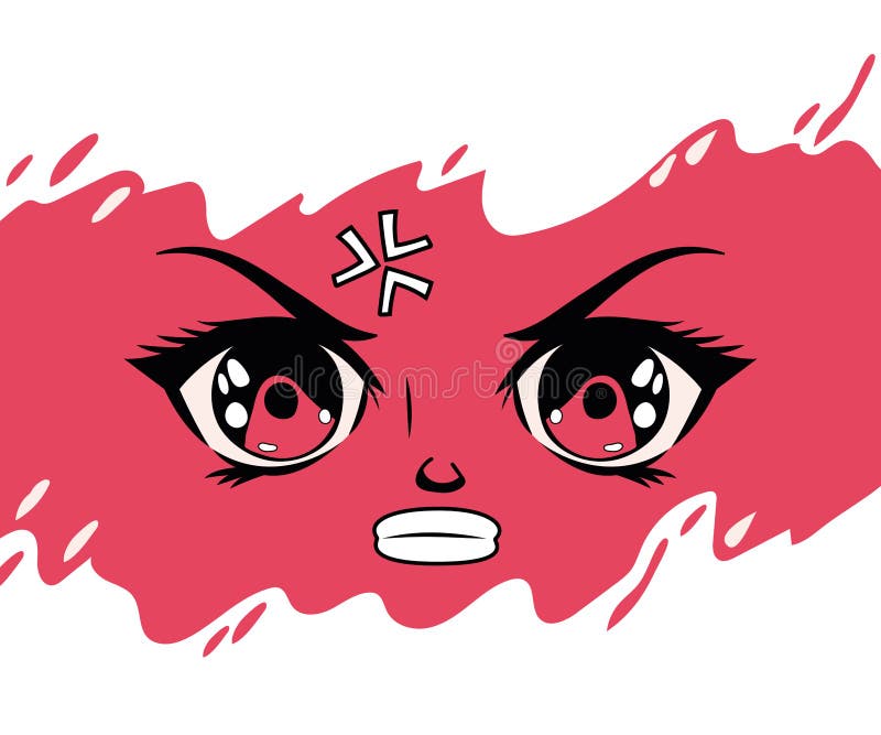 Rage anime face stock vector. Illustration of manga - 240023229