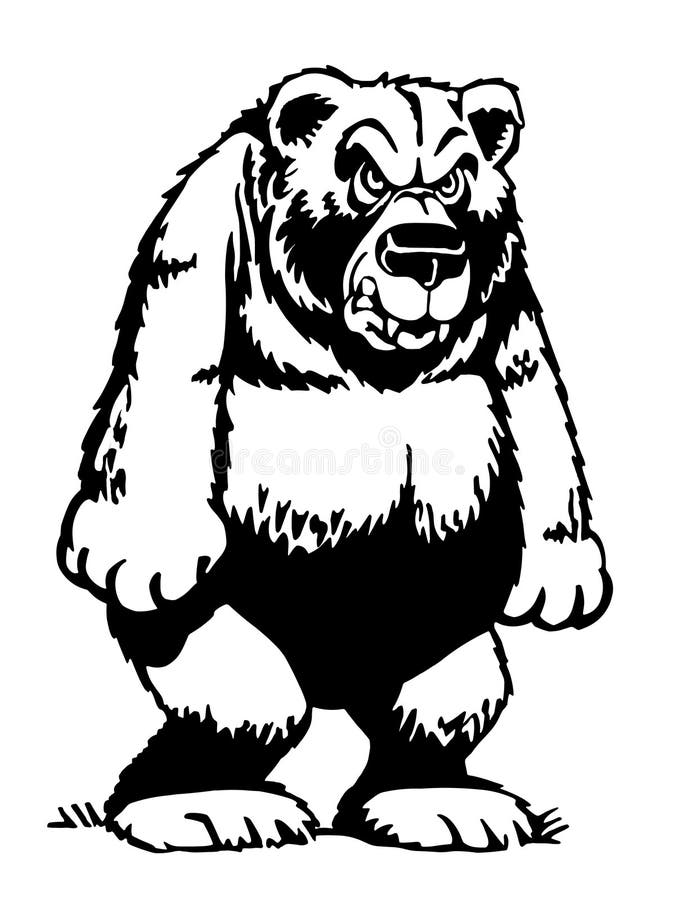 Standing Bear Silhouette Vector Stock Vector - Illustration of gradient ...