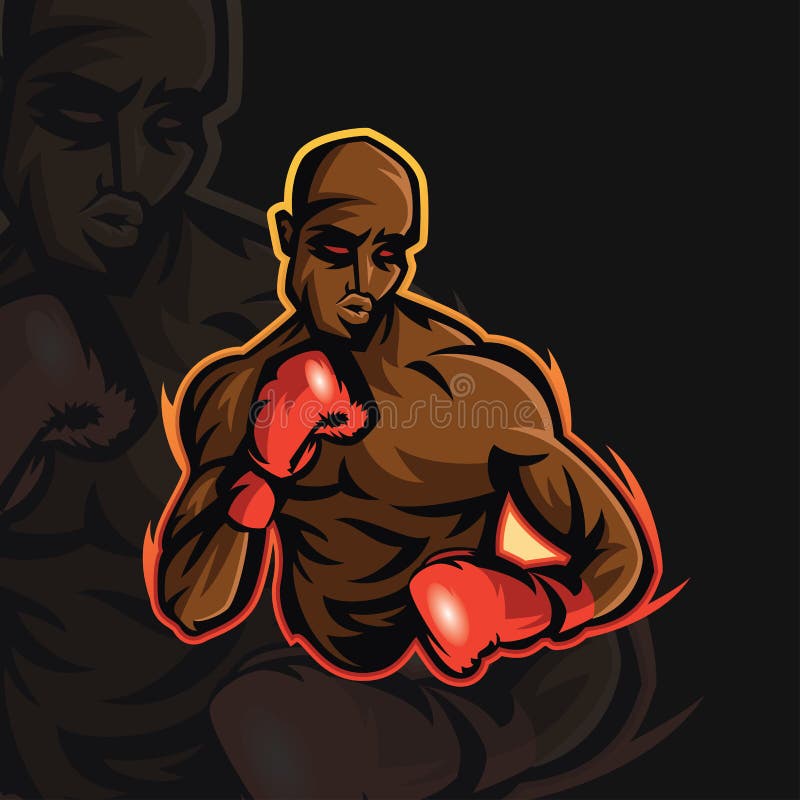Rage Boxing e sport logo stock vector. Illustration of male - 148897773