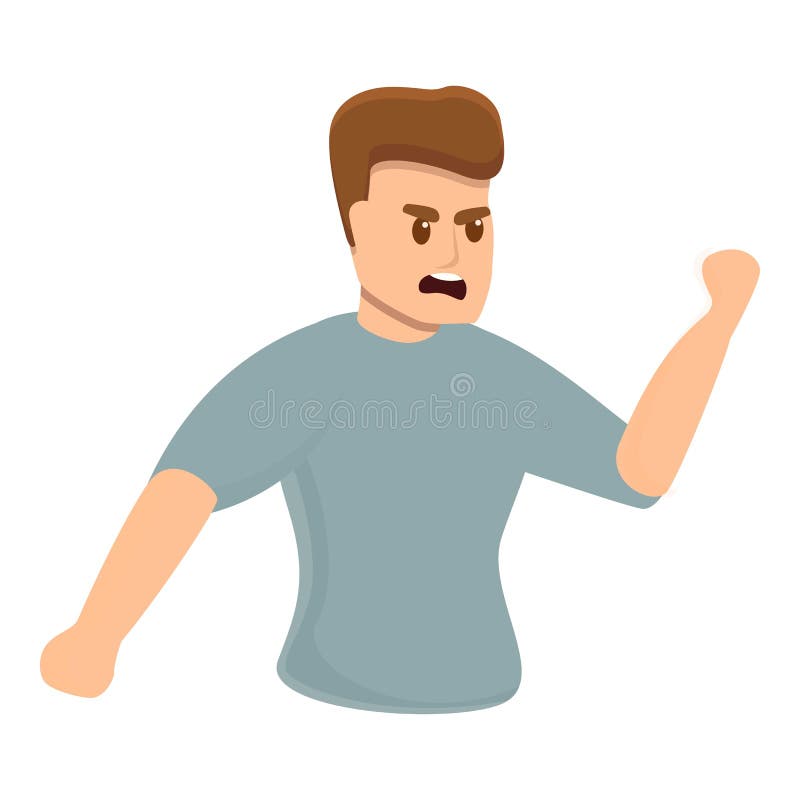 Rage icon, cartoon style stock vector. Illustration of graphic - 187751813