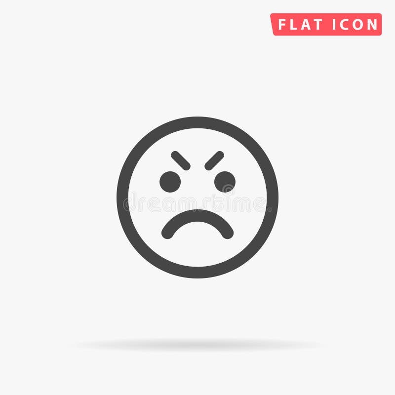 Rage Face flat vector icon stock vector. Illustration of white - 214750808