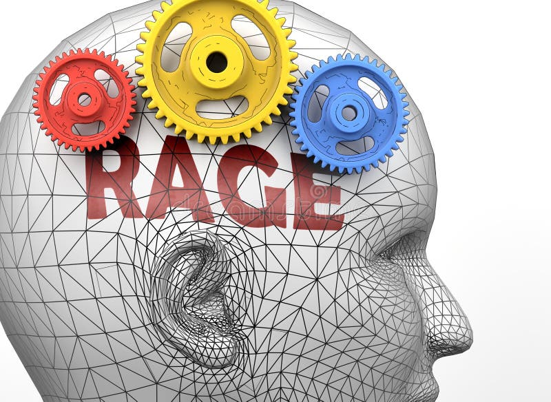 Rage and Human Mind - Pictured As Word Rage Inside a Head To Symbolize ...