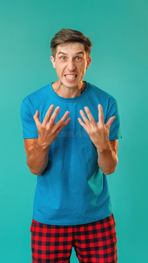 Rage Man Overwhelming Aggression Emotional Guy Stock Photo - Image of ...