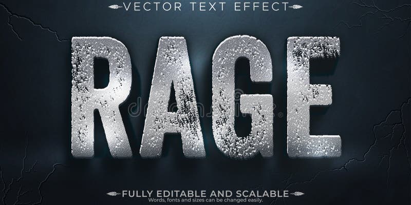 Rage Metallic Editable Text Effect, Monster and Scary Text Style Stock ...