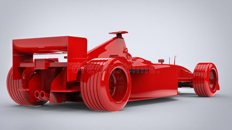 Rage Red, Formula Racing Car - Back View Stock Illustration ...