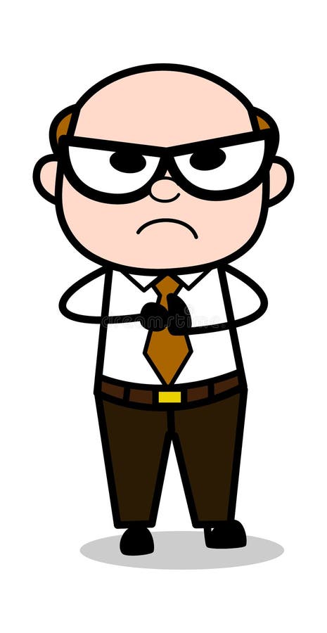 Rage - Retro Cartoon Office Old Boss Man Vector Illustration Stock ...