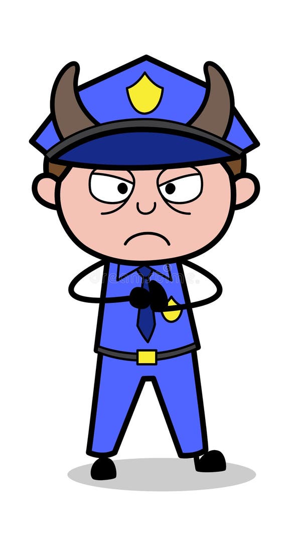 Rage - Retro Cop Policeman Vector Illustration Stock Illustration ...