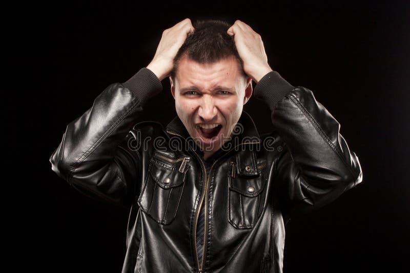 Rage - scream of angry man stock image. Image of wild - 33954087