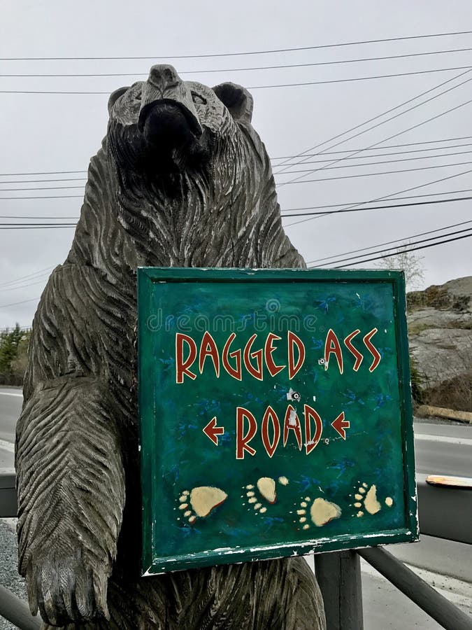 Ragged Road sign stock photo. Image of road, bear, creative - 98253258