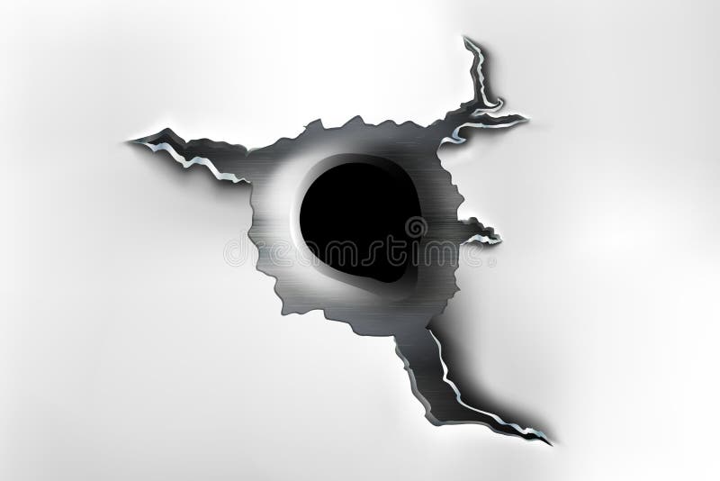 Cut a hole in the metal stock vector. Illustration of slashed - 41383690