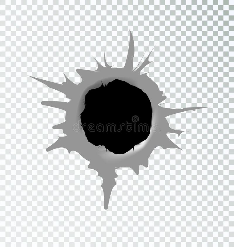 Ragged Hole Torn in Torn Metal Yin Bullets on a Transparent Background ...