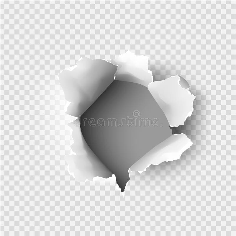 Ragged Hole Torn in Ripped Paper on Transparent Background Stock Vector ...