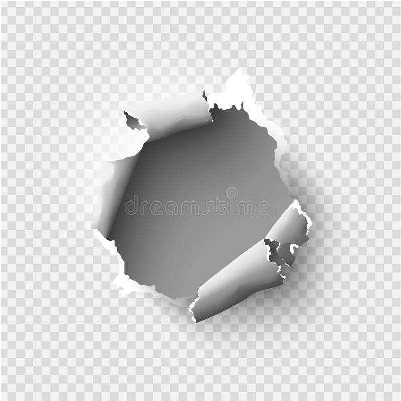Ragged Hole Torn in Ripped Paper on Transparent Background Stock Vector ...